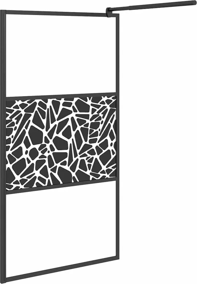 Zástěna do průchozí sprchy 100x195cm ESG / kamenný design černá 151882