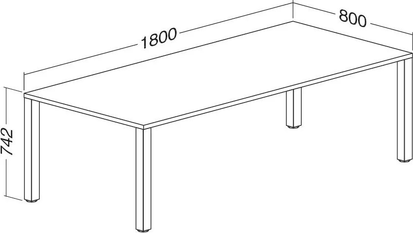 Stůl ProOffice B 180 x 80 cm, ořech