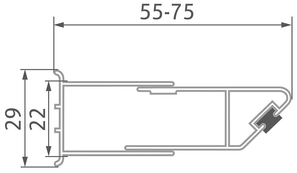 Roth ELEGANT NEO LINE GDO1N+GZN Jednokřídlé sprchové dveře + set profilů GZN 80 cm GDO1N/800_GZN