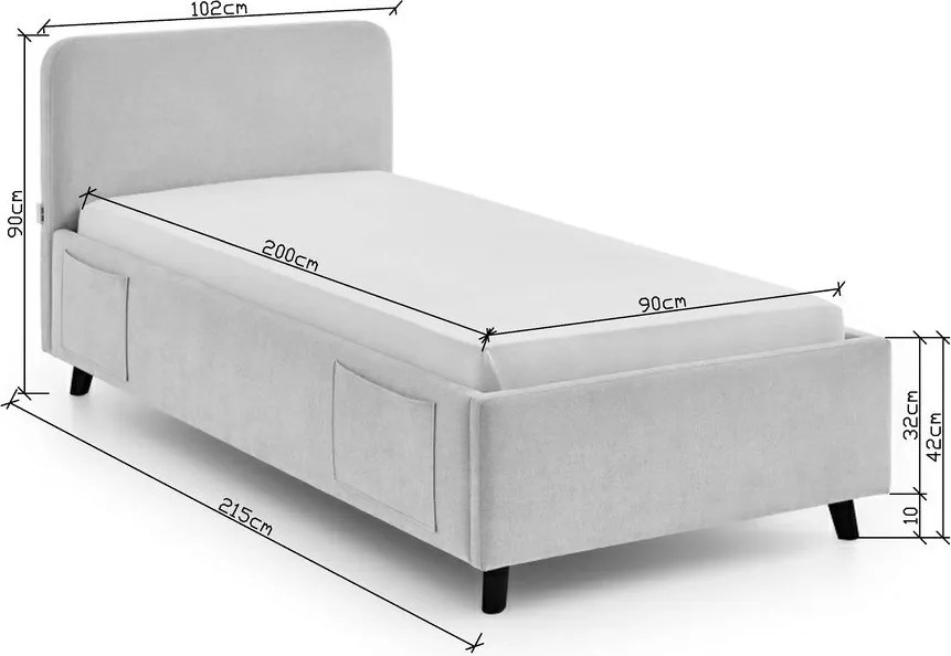 Šedá dětská postel bez roštu 90x200 cm Cosy – Meise Möbel