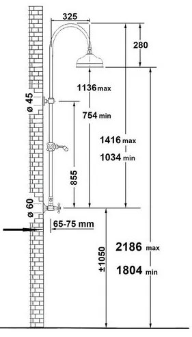 Reitano Antea Sprchový systém s termostatickou baterií, růžové zlato SET047