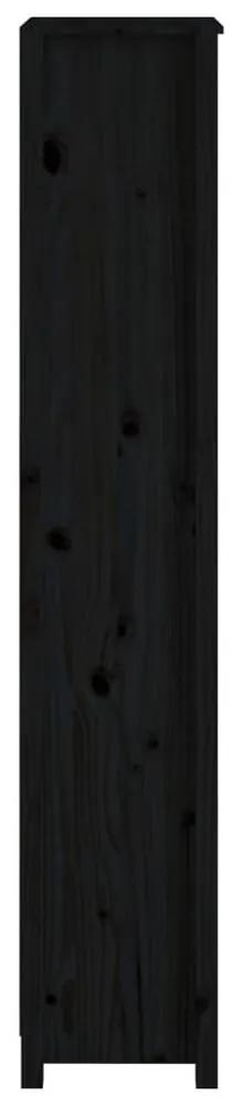 Petromila Knihovna černá 50x35x183 cm masivní dřevo borovice