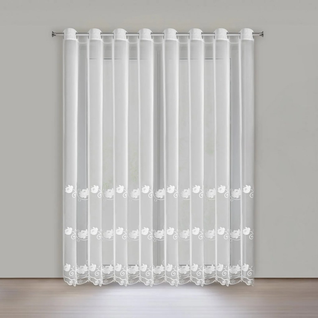 ZÁCLONA NA KROUŽCÍCH LETI 350X250 CM KVĚTY