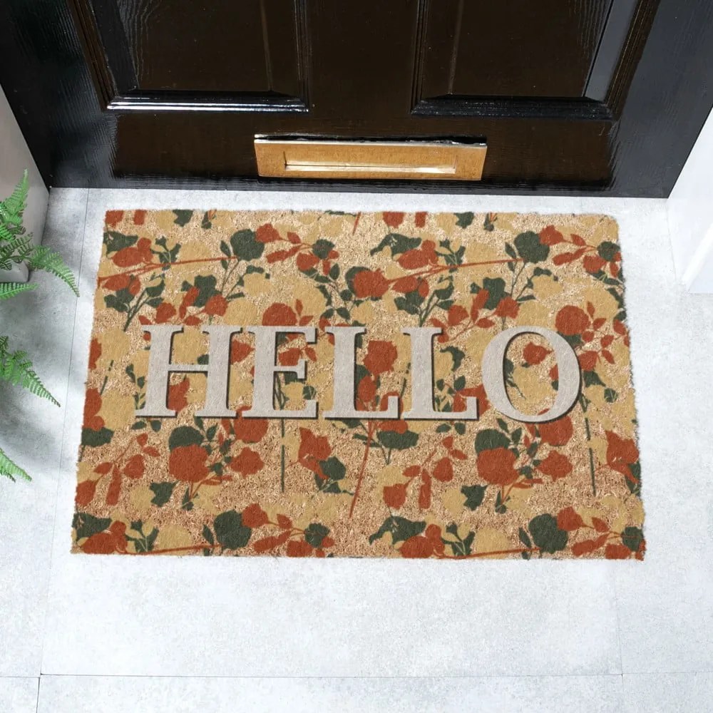 Rohožka z kokosového vlákna 40x60 cm Hello Floral – Artsy Doormats