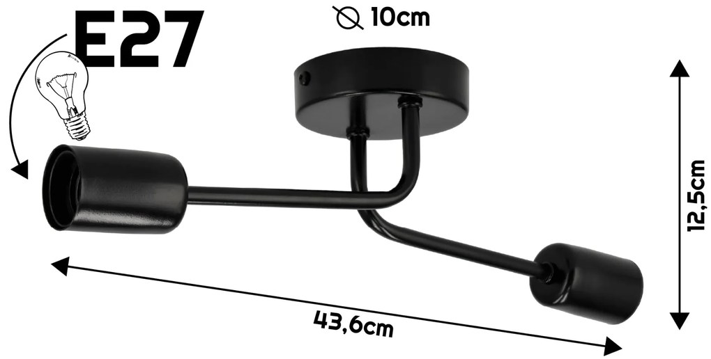 BERGE LED stropní lampa 2xE27 LOFT