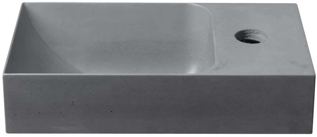 Sapho Sapho, PICCOLINO betonové umyvadlo 30,8x17cm, baterie vpravo, šedá, PK30517