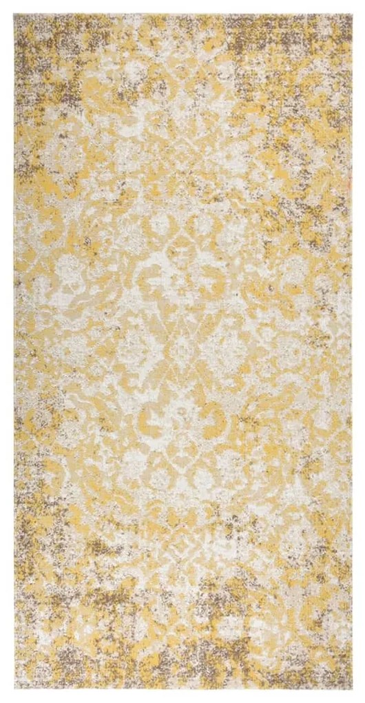 Venkovní koberec hladce tkaný 100 x 200 cm žlutý,  317045