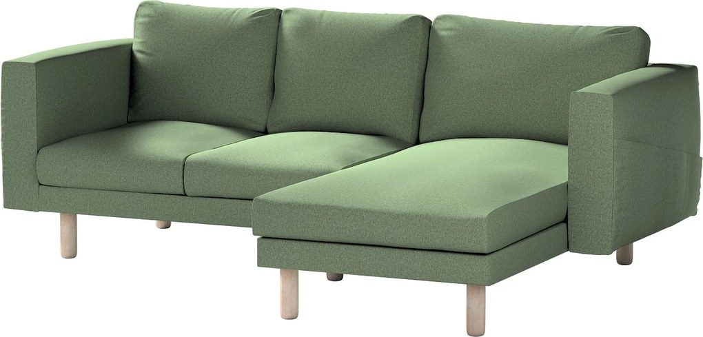 Potah na pohovku IKEA Norsborg 3-místná se šezlongem barva zelená látka pletený vzor