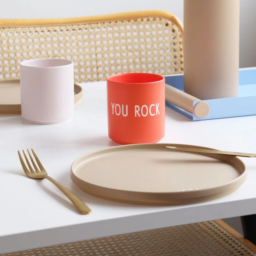 DESIGN LETTERS Porcelánový hrnek Orange You Rock 300 ml, oranžová barva, porcelán