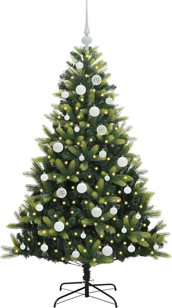 Umělý zavěšený vánoční stromeček 150 LED Zelená 150 cm PVC a PE 3395985