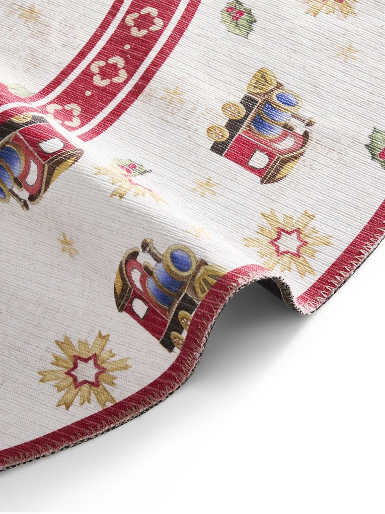 Villeroy & Boch, Kusový koberec Villeroy & Boch Toy's delight 106276 Cream, Red kruh, 160x160 (průměr) kruh, červená, obývací pokoj