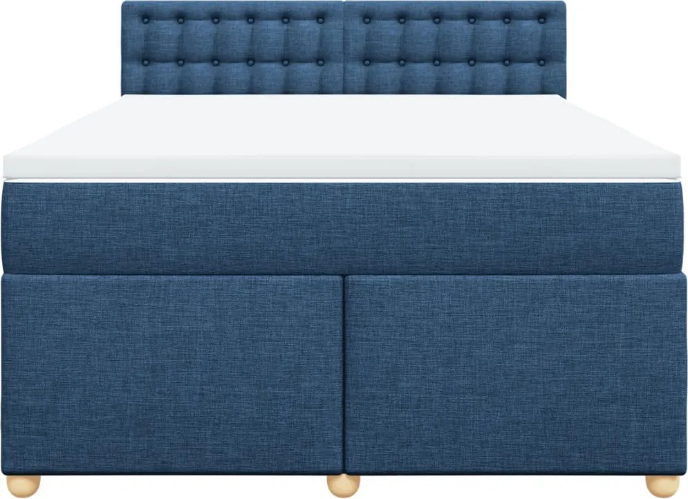 Box spring postel s matrací modrá 160x200 cm textil 3286751