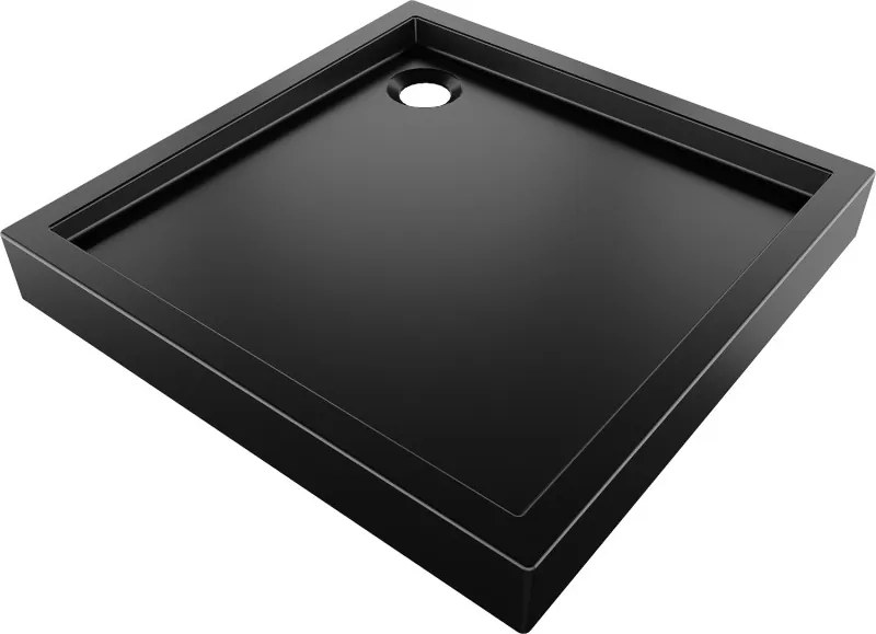 Mexen Flow+ čtvercový sprchový kout 80 x 80 cm, černá matná, 46S708080H