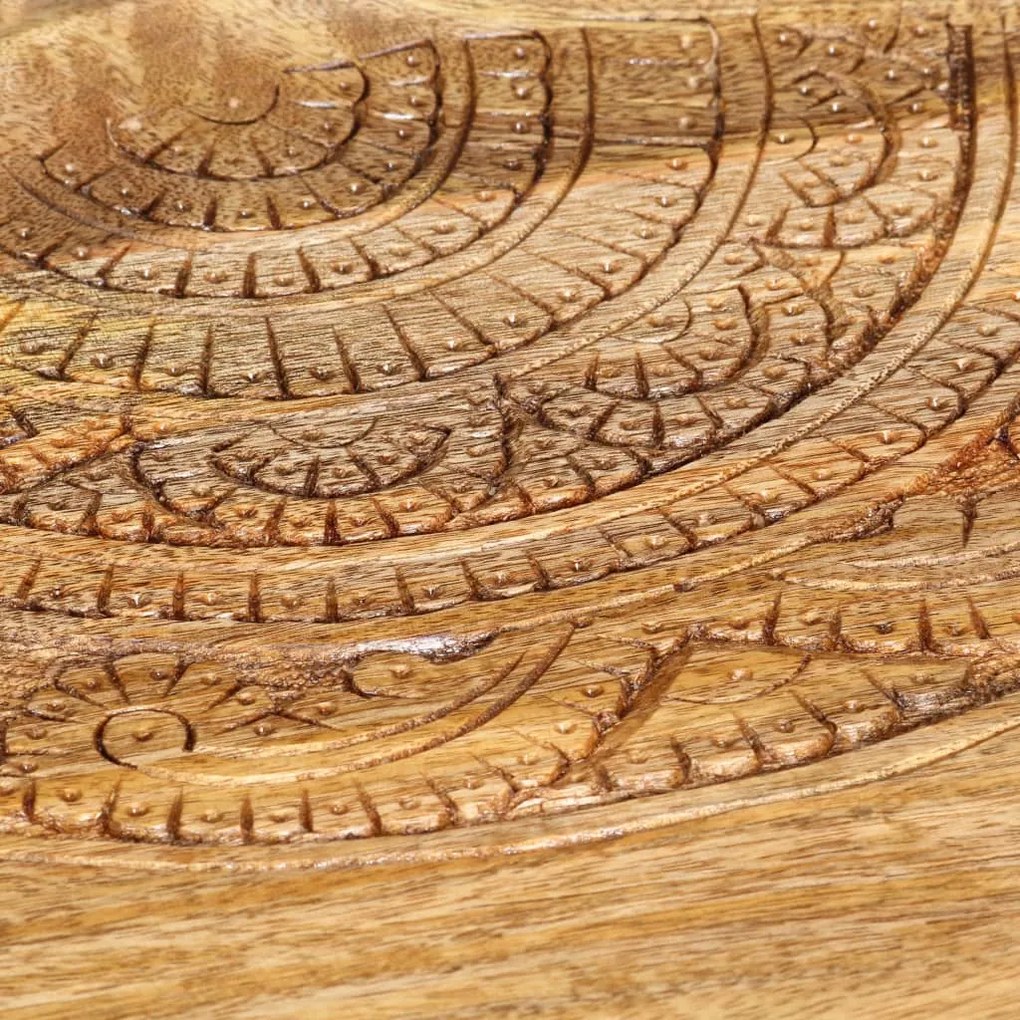 Kulaté odkládací stolky 2 ks masivní mangovníkové dřevo a ocel - Default Title