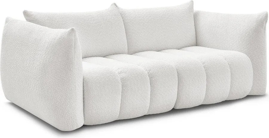 Bílá pohovka z textilie bouclé 234 cm Azra – Bobochic Paris