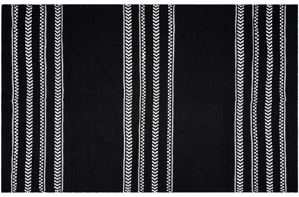 Koberec černobílý bavlněný, 60 x 90 cm