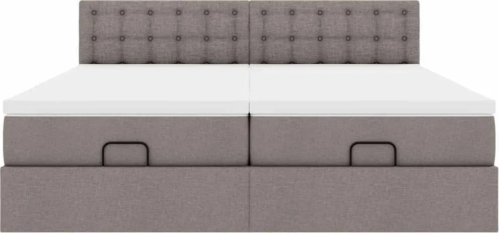 Osmanský rám postele s matrací taupe 160x200cm textil 3312033