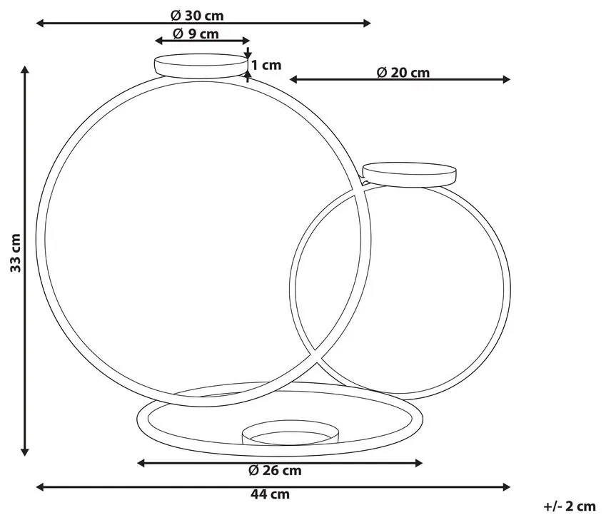 Kovový svícen 33 cm černý CAKUNG Beliani