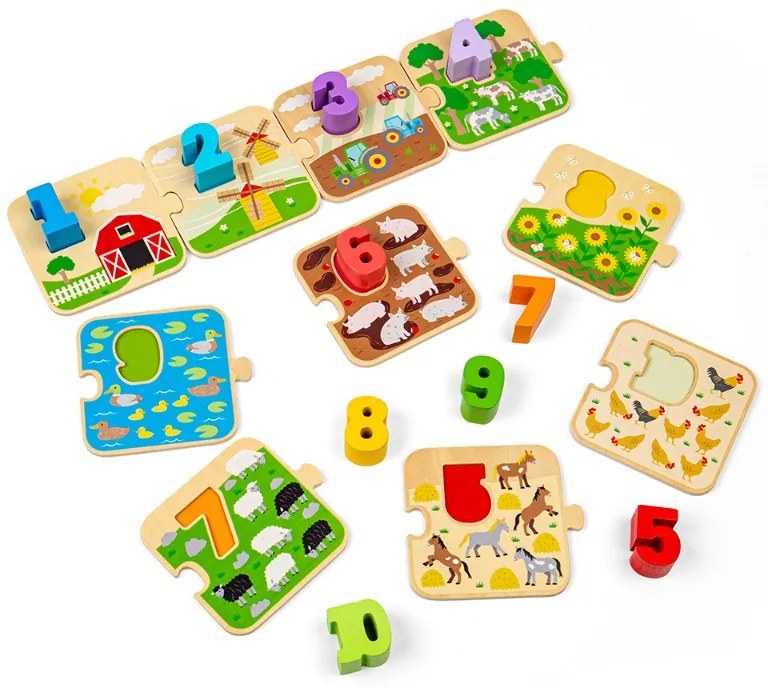 Bigjigs Toys Puzzle s obrázky a čísly