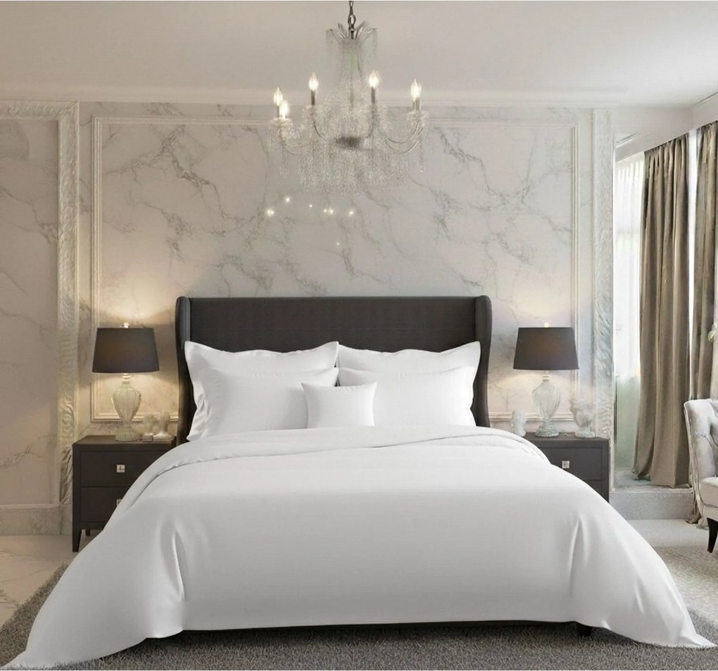 Saténové povlečení LUXURY COLLECTION bílé - 1x 140/220, 1x 70/90cm