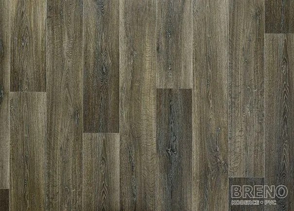 Breno PVC TRENTO Lime Oak 906D – tmavé dřevo, šíře 300 cm