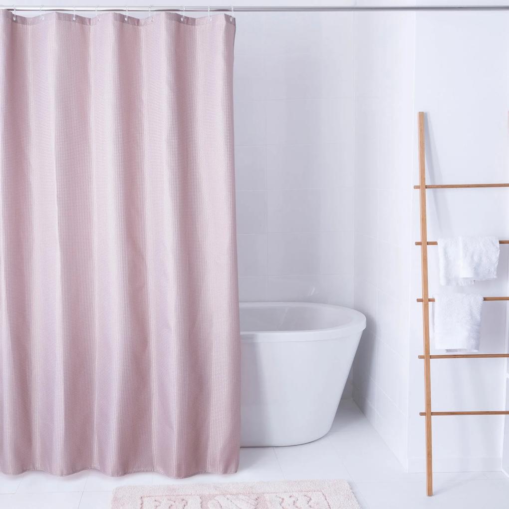 Blancheporte Jednobarevný sprchový závěs růžová pudrová 180x200cm | BIANO