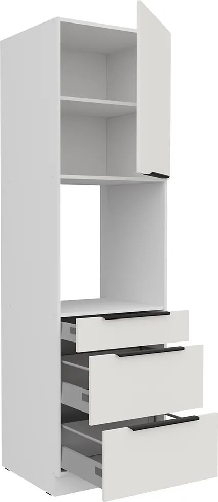 ARIA wh | vysoká skříňka 60 DPS-210 3S1F na vestavnou troubu | PREMIUM BOX | 60 cm | ANTI FINGERPRINT povrch | bílá
