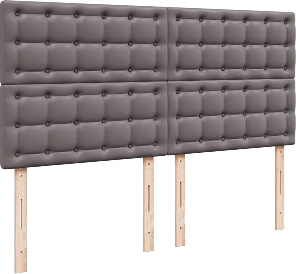 Box spring postel s matrací šedá 200x200 cm umělá kůže 3293038
