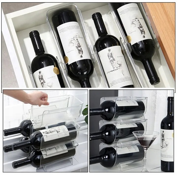5Five® Stojan na láhve, na víno, transparentní, do lednice BINS
