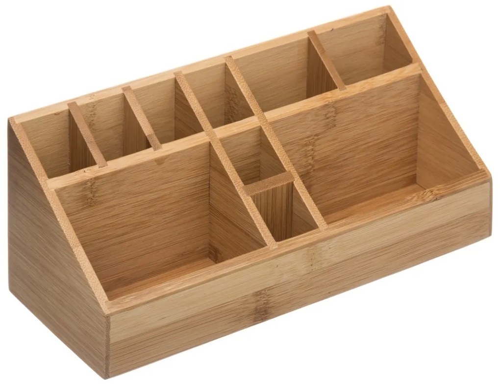 Kosmetický organizér Woody 10 přihrádek bambus