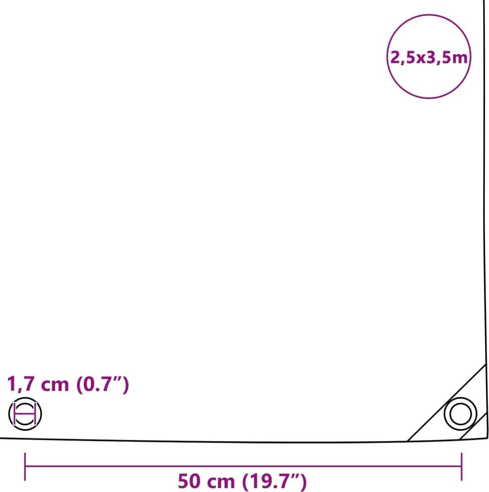 vidaXL Plachta 2,5 x 3,5 m 650 g/m² [144911] Barva: Modrá