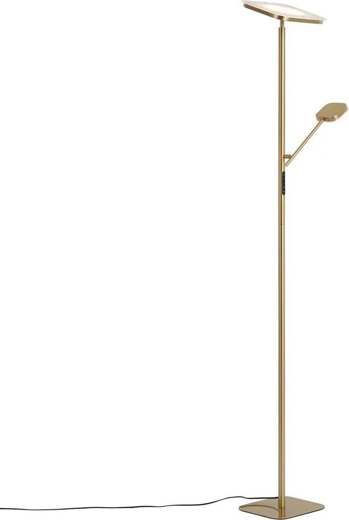 Moderní stojací lampa mosazná vč. stmívatelné LED - Divana