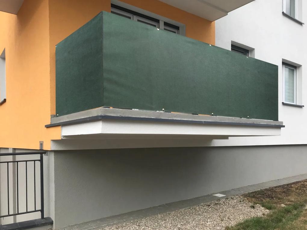 Balkonová zástěna OSLO zelená, výška 90 cm, šířka různé rozměry MyBestHome Rozměr: 90x400 cm rozteč 25 cm