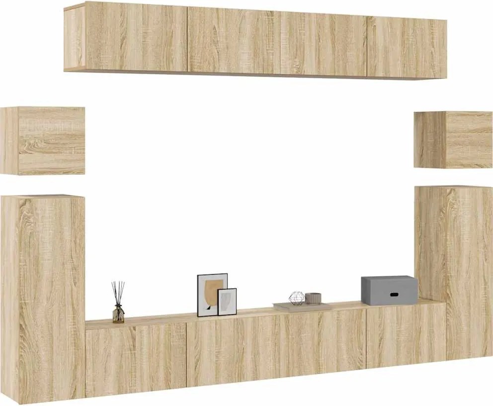 8dílný set TV skříněk dub sonoma kompozitní dřevo 3079040