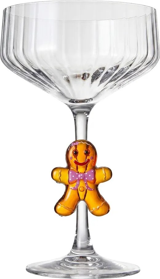 GINGER BREAD Sklenice na šampaňské perníková panenka 320 ml