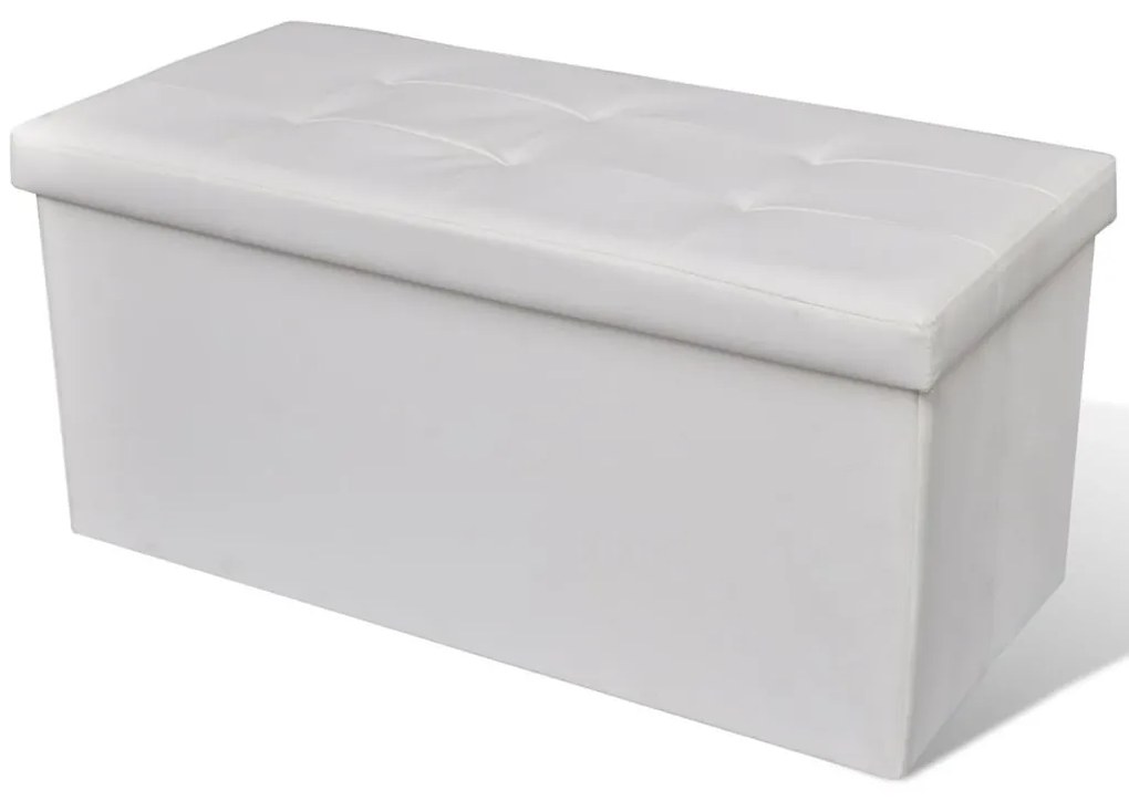 241025 vidaXL Dlouhá skládací lavice s úložným prostorem bílá