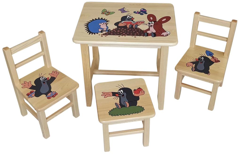 Prckůvsvět dětský Stůl s židlemi Krtek