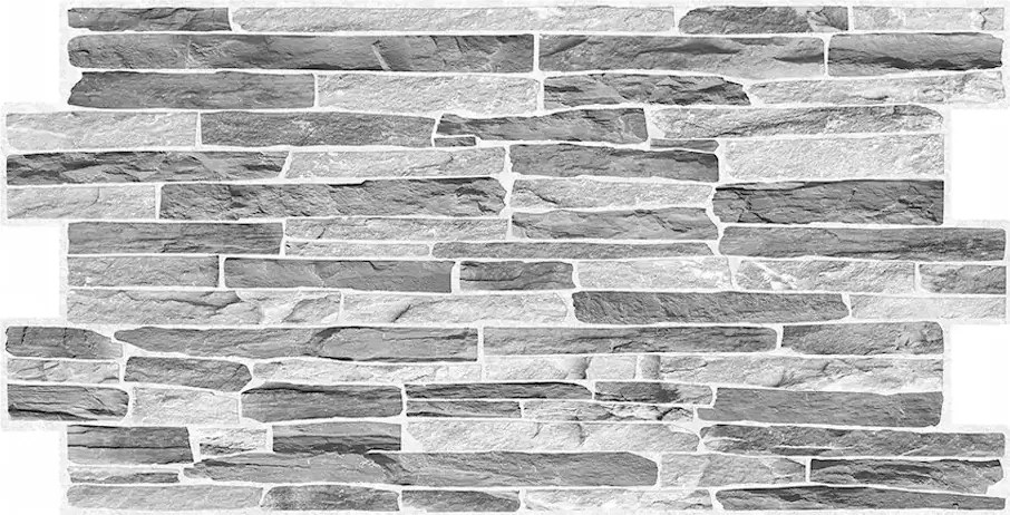 GRACE Obkladový 3D PVC panel 98 x 50 cm - Silver Stone Dark stříbrný