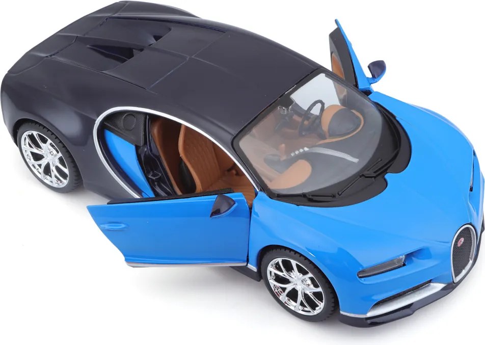 Maisto - Stavebnice - Bugatti Chiron, modrá, 1:24