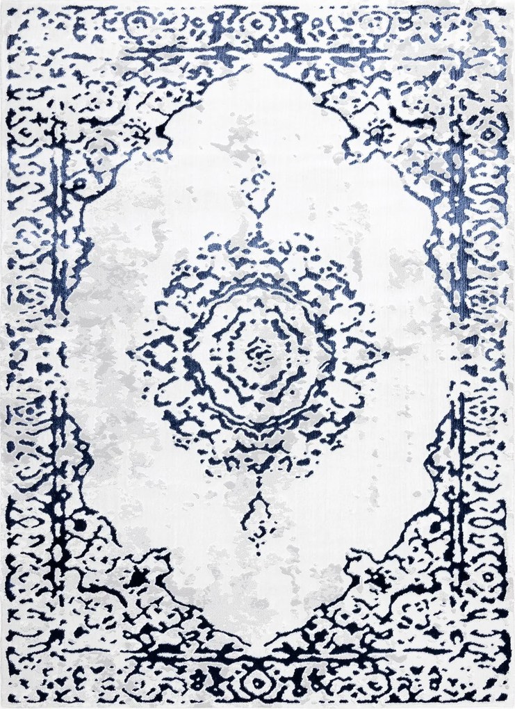 Dywany Łuszczów, Kusový koberec Allure 1961 white/blue, 160x220, modrá, kancelář