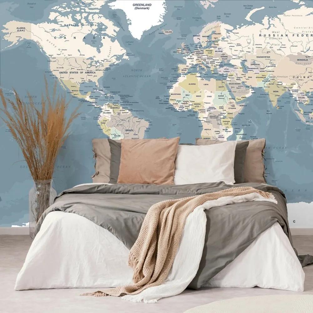 Samolepící tapeta stylová vintage mapa světa - 150x100 cm