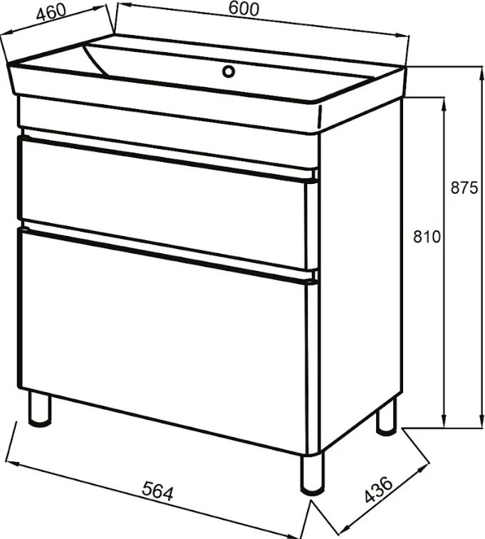 Lavedo Vivace Mokko 60 koupelnová skříňka s umyvadlem