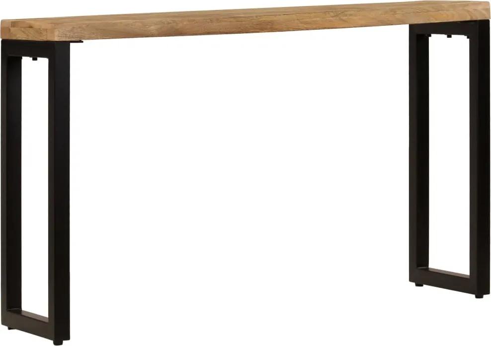 vidaXL Konzolový stolek 120 x 35 x 76 cm masivní mangovník a ocel [247334]
