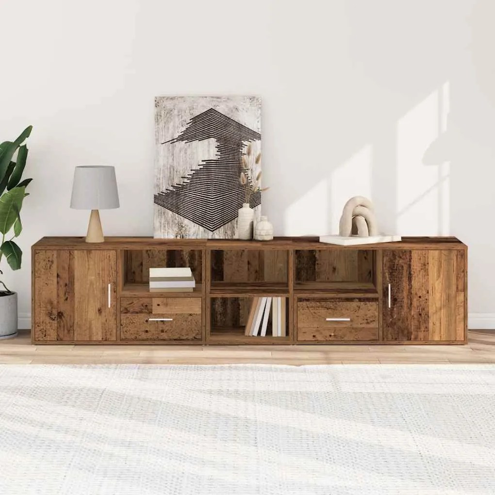 Rohová skříňka old wood 200 x 40 x 45 cm kompozitní dřevo 3307835