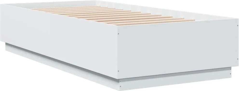 Rám postele s LED osvětlením bílý 90 x 200 cm kompozitní dřevo 3209632