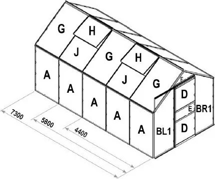 LANIT PLAST, s.r.o. náhradní prosklení pro skleník VITAVIA CALYPSO 5800 PC 4 mm LG3051