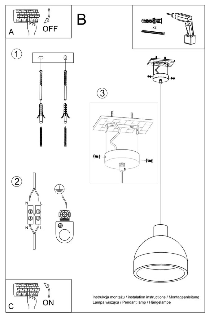 Závěsné svítidlo Damaso, 1x betonové stínítko