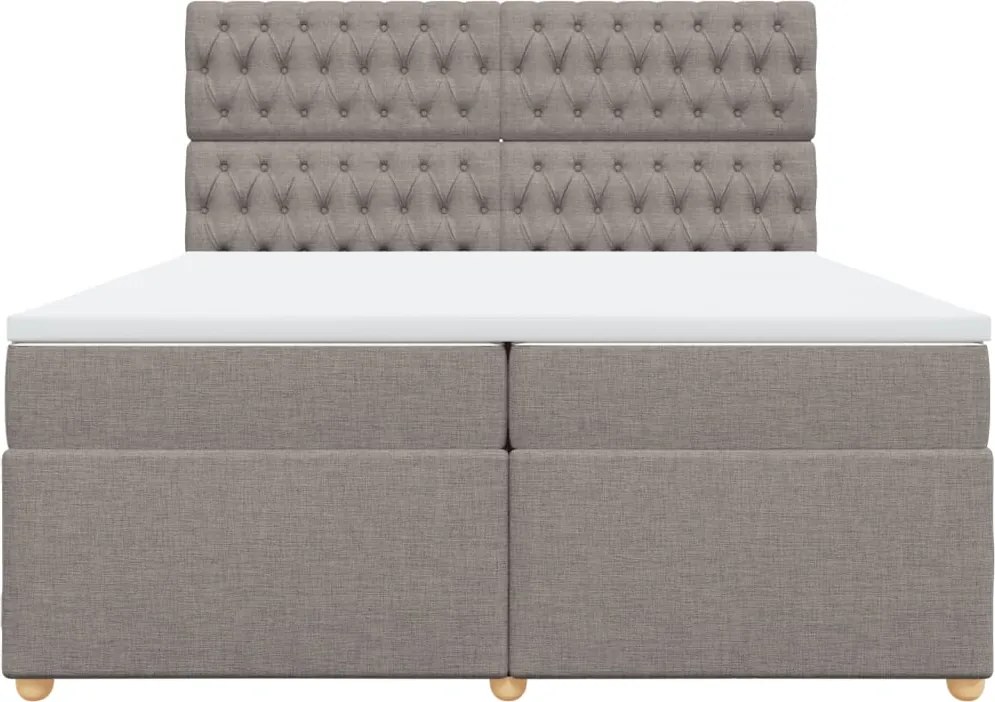 Box spring postel s matrací taupe 200x200 cm textil 3293698