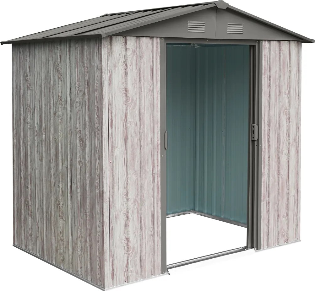 Zahradní domek BestBerg ZDB-2SD / 2,5 m² / 194 x 131 x 184 cm / dekor bílé dřevo/šedá