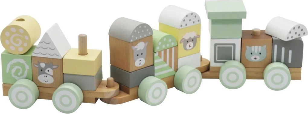 Dřevěný vláček s kostkami Baby Mix Baby Mix